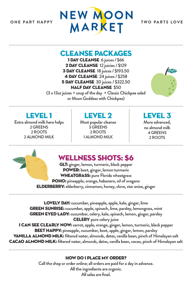 Menu – New Moon Market